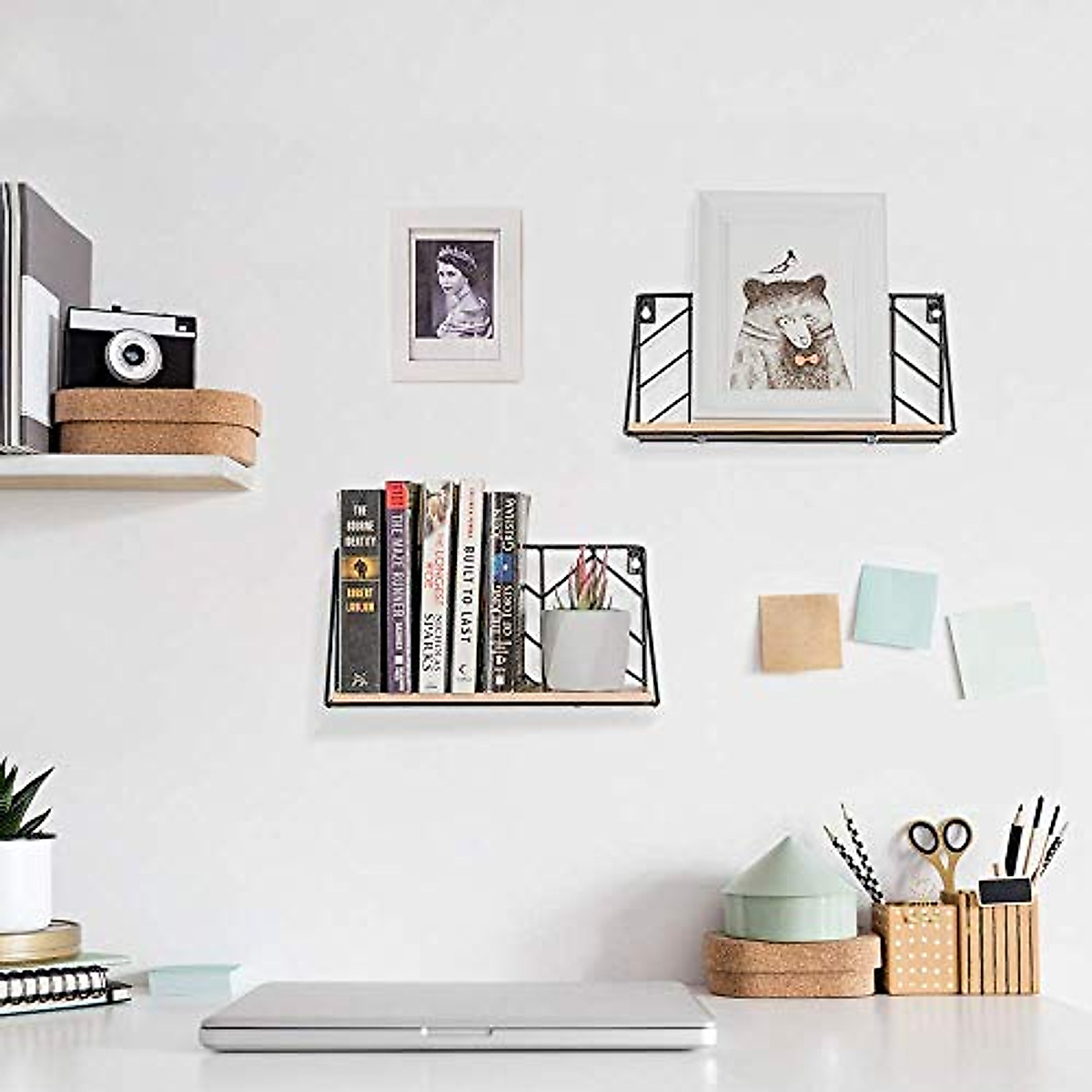 TIMEYARD Floating Shelves Teen Girl Room Decor, Wall Mounted Shelf Wood Shelves for Wall, Wall Shelves for Bedroom, Living Room, Bathroom, Kitchen