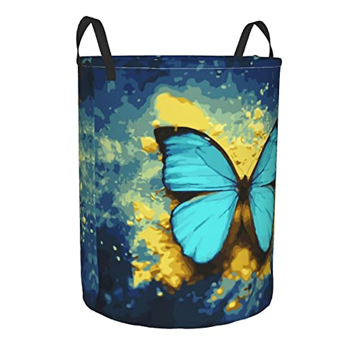 Butterfly Laundry Hamper With Handles Collapsible Canvas Laundry Basket,Waterproof Storage Basket,Toy Storage Bag