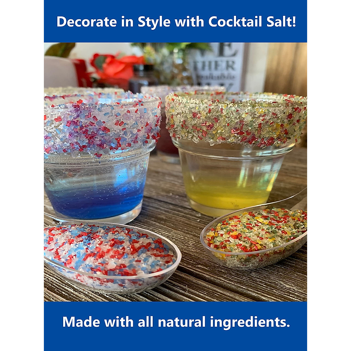 Snowy River Margarita Sugared Salt Blend - Naturally Colored Margarita Salt with Sugar hints, Margarita Rimmer, Beverage Rimmer, Cocktail Rimming Salt, Decorative Salt, Kosher (8oz Bag)