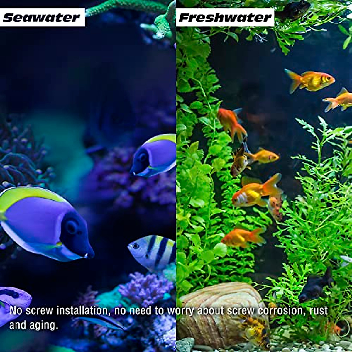 YOFOTHS Algae Scraper for Glass Aquariums Fish Tank Cleaner Tool with 10 Blades Aluminum Alloy Long Handle Tool-Less Installation 25.6inch/65cm