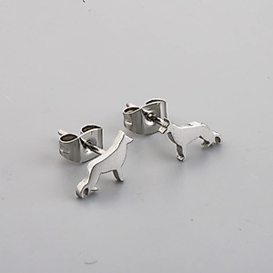 OKEYCH German Shepherd Lover Gift German Shepherd Dogs Stud Earrings Shepherd Mama Jewelry German Shepherd Owner Gift Dog Mom Jewelry (German Shepherd Stud Earrings)