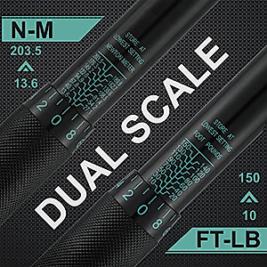 EPAuto 1/2-inch Drive Click Torque Wrench, 10-150 ft/lb, 13.6-203.5 N/m, Black