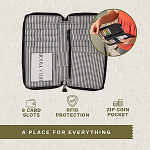 Bella Taylor Cell Phone Wristlet Wallet for Women with Smartphone Pocket and RFID Protection, Ashmont Grey Patchwork