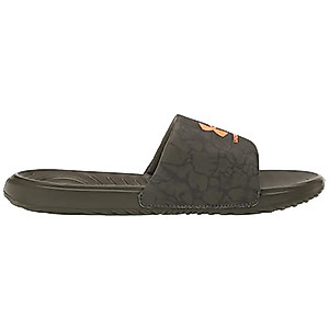 Under Armour Men's Ansa Graphic Fixed Strap Slide Sandal, (305) Marine OD Green/Marine OD Green/Orange Blast, 9