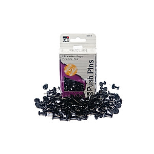 Charles Leonard Push Pins, Black, 100-Pack (200-BK)