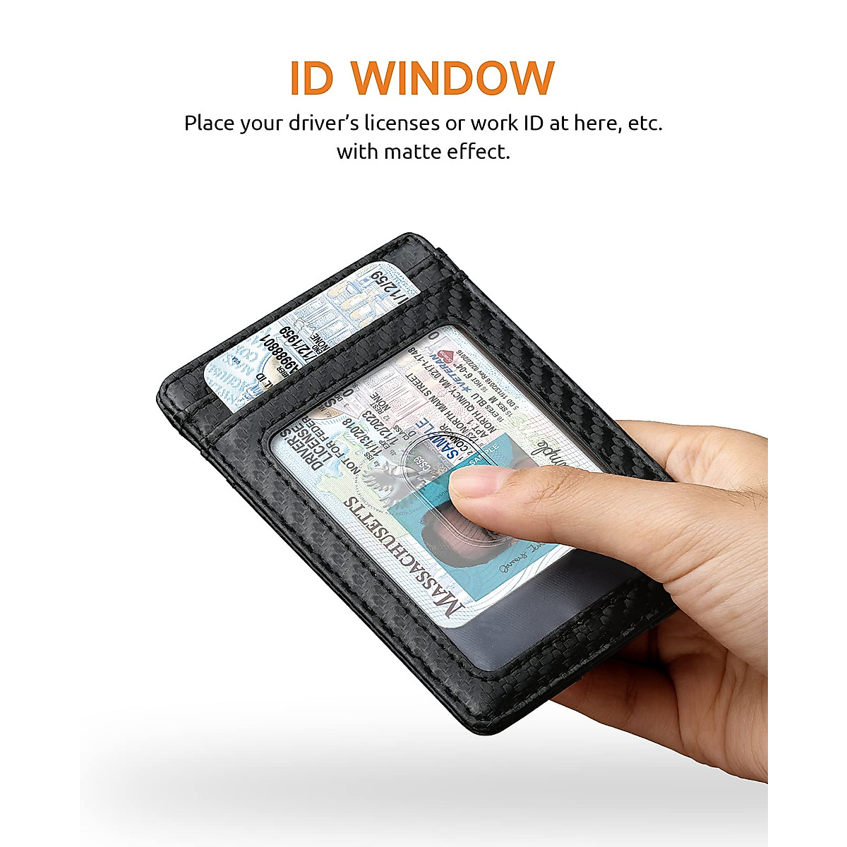 Buffway Mens Slim Wallet, Minimalist Thin Front Pocket Leather Credit Card Holder with RFID Blocking for Work Travel - Atlanta Black