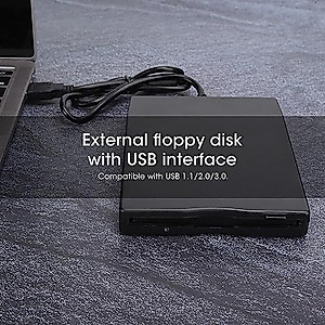 Tangxi 3.5 Floppy Disk Reader, Portable 3.5 USB External Floppy Drive External Removable 3.5-Inch PC Floppy Drive Card Reader for Windows