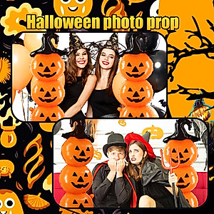 Liliful 2 Pcs Scary Halloween Balloons Set 31.5 Inch Foil Halloween Pumpkin Balloons Large Halloween Balloon Decorations for Halloween Birthday Party Supplies, Orange(2 Pack,Pumpkin)