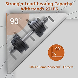 Adhesive Corner Shower Caddy, Stainless Steel Shower Storage Rack for Inside Shower No Drilling Wall Mounted Shower Shelf, Shower Corner Organizer Shelves for Bathroom and Kitchen (Silver-1 Pack)