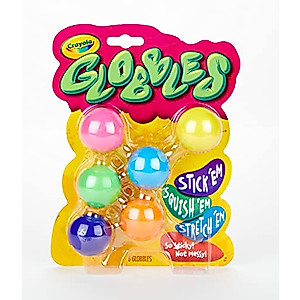 Crayola Globbles Fidget Toy (6ct), Sticky Fidget Balls, Squish Gift for Kids, Sensory Toys, Ages 4, 5, 6, 7, 8