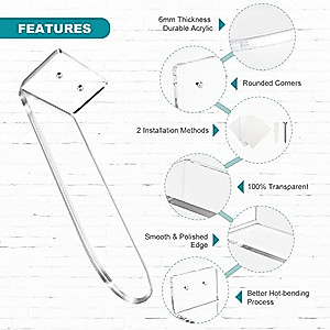 RahTune Shoe Shelves, Floating Sneaker Display, Acrylic Wall Shoe Rack, Show Shelf, Shoe Organizer Holder Wall Mount for Sneaker Collection, Shoe Box