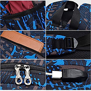 Umily School Backpacks School Bookbag Set 3 Pieces fit 15 inch Laptop Shoulder bag Travel Daypack with USB Charging Port