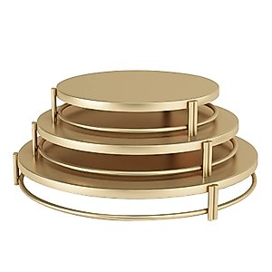 Vivevol Set of 3 Cake Stands, Cake Plate, Dessert Stand, Cupcake Stand for Parties, Home Decorating Stand Dessert Display(8” 10” 12”) Gold