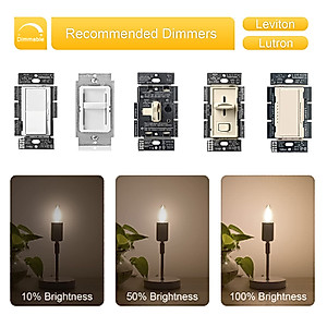 B11 E26 Candelabra LED Bulbs 25 Watt Equivalent, Dimmable LED Chandelier Light Bulbs, Soft White 3000K, 2W 200LM, Decorative Candle Filament Bulb for Ceiling Fan Pandent Lights, 3-Pack