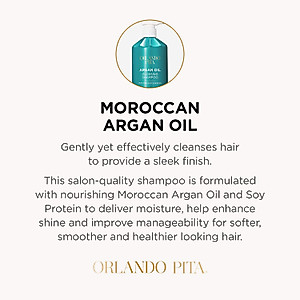 ORLANDO PITA Argan Oil Shampoo, 27 Fl Oz Salon Size- Premium Nourishing Hair Care for Men & Women - Professional Moisturizing, Anti Frizz, Hydrating Solution for Dry, Damaged Hair
