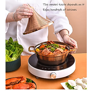 GFHVDC 304 Stainless Steel Moroccan Tagine Pot, Non Stick Moroccan Cooking Pot with 2 Handles, Large Moroccan Cooker Handmade Tagine Pot with Cone-Shaped Lid,Silver,29cm