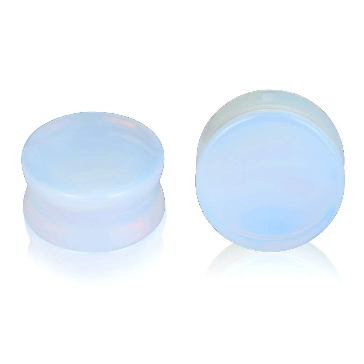 Stuppendux Opal Protein Stone Flared Flexied Ear Tunnels Expander Plugs Stretcher Kit Gauge 7/8" 22MM