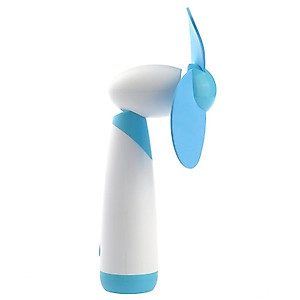 Ogrmar Mini Handheld Fan Personal Fan Battery Soft Foam Blades Powered for Home and Travel 2PC Blue (2)