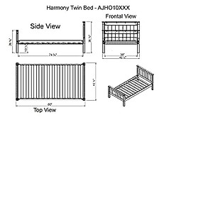 Alaterre Harmony Twin Bed with Storage Drawers, White