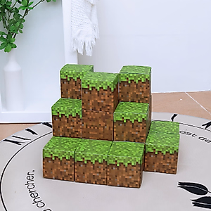 Ocnova 24 Pcs Treat Boxes for Game Miner Theme Birthday Decorations, Pixel Video Game Party Supplies, Small Gaming Pixelated Party Favor Box (3.5 x 3.5 Inch)