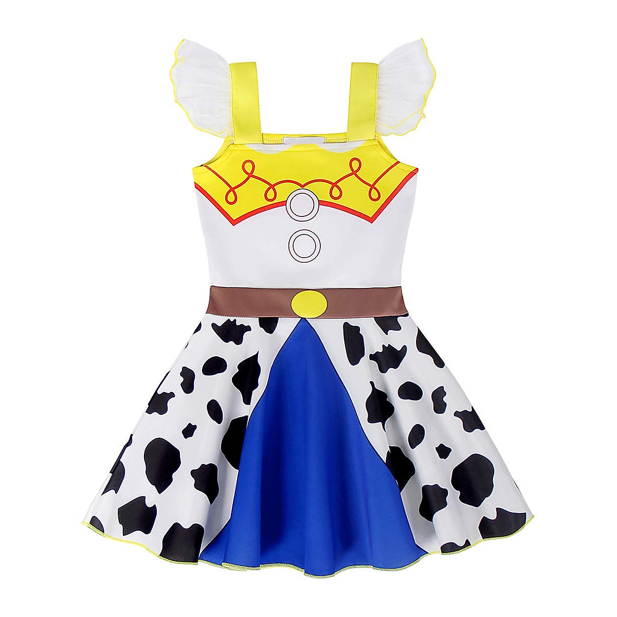 AmzBarley Girls Jessie Costume Dress Toddler Jessie Toy Story Costume Cowgirls Birthday Party Toy Halloween Story Fancy Outfit Preschool Role Play Dress Up Cosplay Dress Size 2T(1-2Years)
