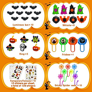 271 Pcs Halloween Party Favors, Halloween Toys Bulk for Kids Party Supplies, Halloween School Prizes,Halloween Stuff Assortment Classroom Trick Treating Halloween Treasure Box Gifts for Boys Girls