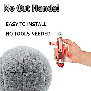 Magicorange 8 PCS Precut Walker Tennis Balls for Furniture Legs and Floor Protection, Heavy Duty Long Lasting Felt Pad Glide Coverings(Grey)