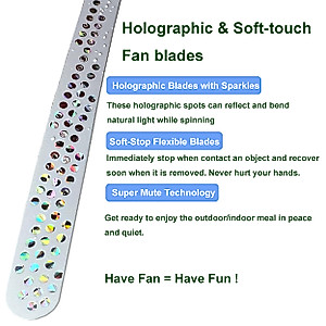 AOUKUNG 3PCS Retractable and Portable Food fan for Indoor Outdoor Meals, Food Spinning Fan for Picnic Table