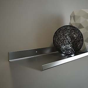 OVER THE RANGE Shelf, Floating/ Reversible Ledge, Spice Rack, Mug Display 30" long (5" deep, Stainless Steel)