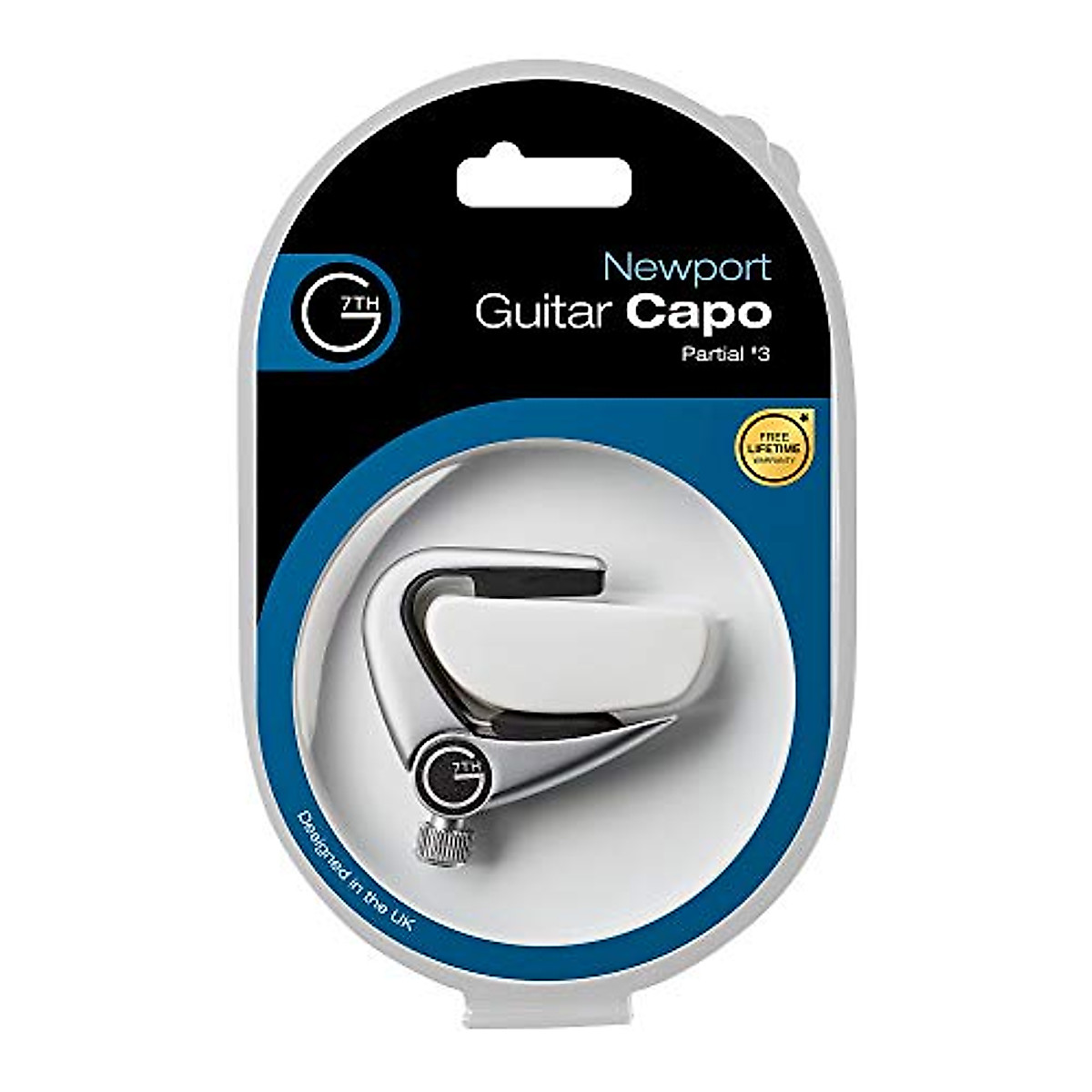 G7th Newport Partial #3 Capo - 3 String Pressure Touch Guitar Capo - Silver