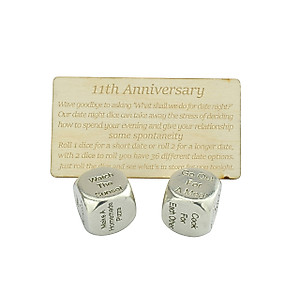 11 Year Anniversary Metal Date Night Dice - Create a Unique 11th Anniversary Date Night