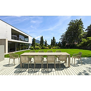 Compamia Air XL Outdoor Patio Dining Arm Chair in Taupe (Set of 2)