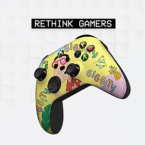 Quagmire Gigity Customised Wireless Controller for Xbox by BCB. Original Xbox Controller Compatible with Xbox One / Series X & S Console. Customized with Water Transfer Printing (Not a Skin)