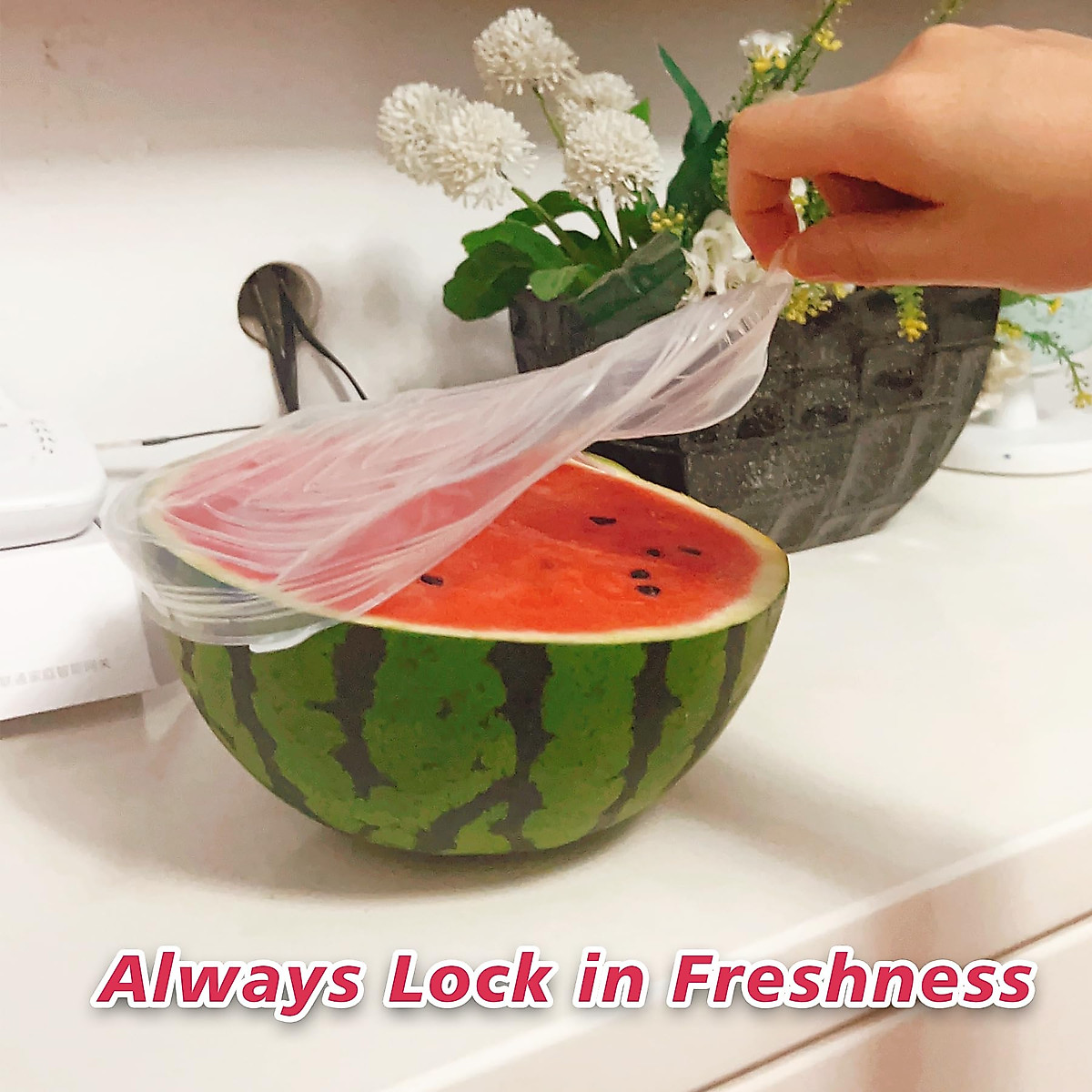 SXunacou 14 piece set circular square silicone dustproof and fresh-keeping cover, kitchen and household stretchable refrigerator microwave sealing and fresh-keeping film (white)