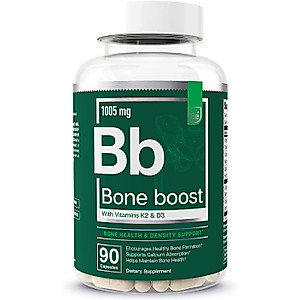 Essential Elements Bone Boost Bone Health Supplement - Bone Support and Calcium Supplement with Vitamin D 3, K2, Cissus Quadrangularis for Bone Strength - 90 Capsules (30 Day Supply)