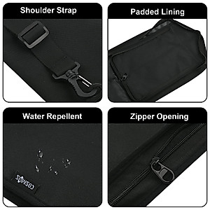 Cosmos Portable Fishing Rod Bag Foldable Fishing Pole Reel Tackle Organizer Storage Bag Fishing Rod Travel Carry Bag Rod Spinning Protective Case Cover, 53 Inches with 7 Inches Extendable Length