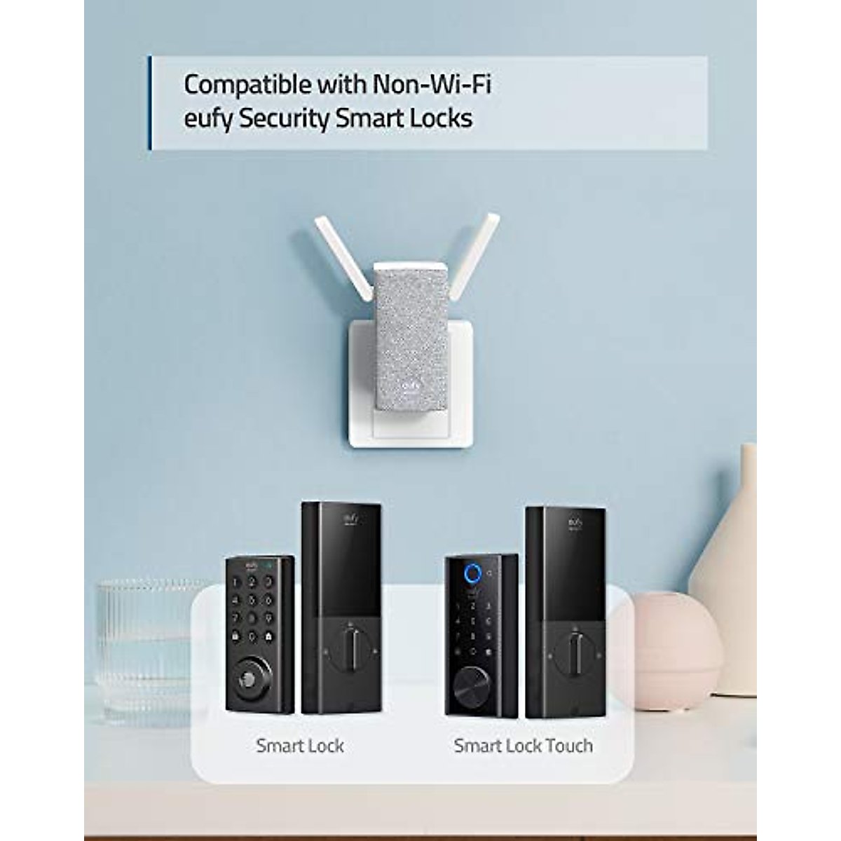 Certified Wi-Fi Bridge for eufy Security Smart Lock, Remote Wi-Fi Unlocking, Instant Notifications, Connect to The Google Assistant or Alexa, Official eufy Accessory.