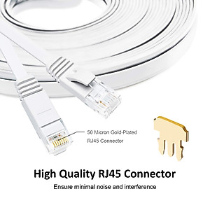 Yauhody CAT 6 Ethernet Cable 3ft 6-Pack White, High Speed Solid Flat CAT6 Gigabit Internet Network LAN Patch Cords, Bare Copper Snagless RJ45 Connector for Modem, Router, Computer (3ft 6 Pack, White)