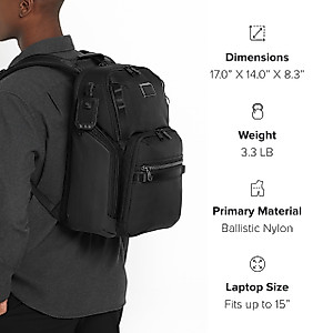 TUMI Men's Search Backpack, Black, One Size
