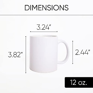 Sublimation Mugs, 12 OZ (Set of 8) Ceramic Sublimation Blanks with Double Layer 3A Coating Classic White Coffee Cups for Printing, Crafts, Cappuccino, Milk, and Tea DIY Mug Gifts with Handles