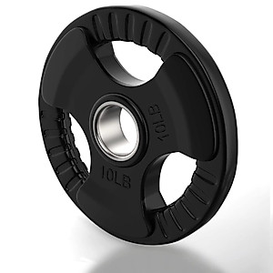 Elevens Bumper Plates Olympic Rubber Weight Plate Set 10/25LB 2-Inch Steel Insert for Olympic Bars for Strength Training, Weightlifting and Crossfit, Single