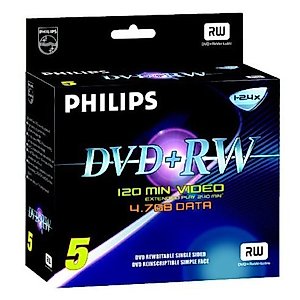 Philips Magnavox 4.7GB 5X DVD-RW (5-Pack)