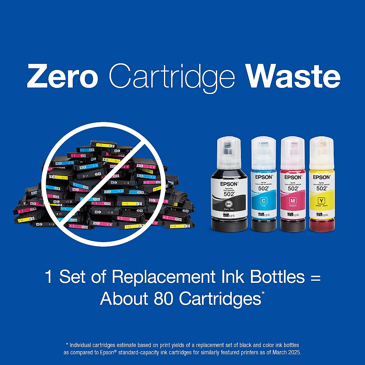 EPSON T502 EcoTank Ink Ultra-high Capacity Bottle Color Combo Pack (T502520-S) for select Epson EcoTank Printers