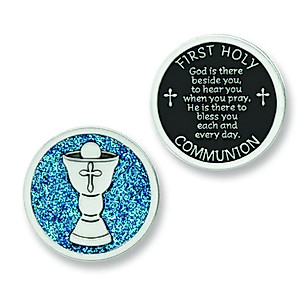 Cathedral Art First Holy Communion with Color Fill Pocket Token, 1-1/2-Inch