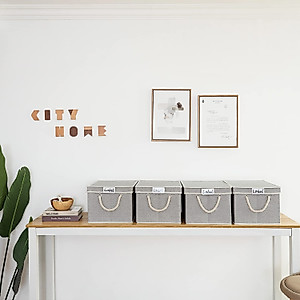 LoforHoney Home Bundle- Storage Bins with Lids XLarge, Light Gray, 2-Pack & 4-Pack