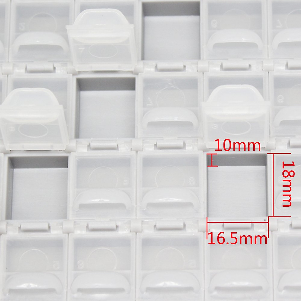 Two AideTek BOXALL72 SMD SMT Resistor Capacitor 1206 0805 0603 Box Organizer Craft Beads Storage 72 Compartments on Each Box