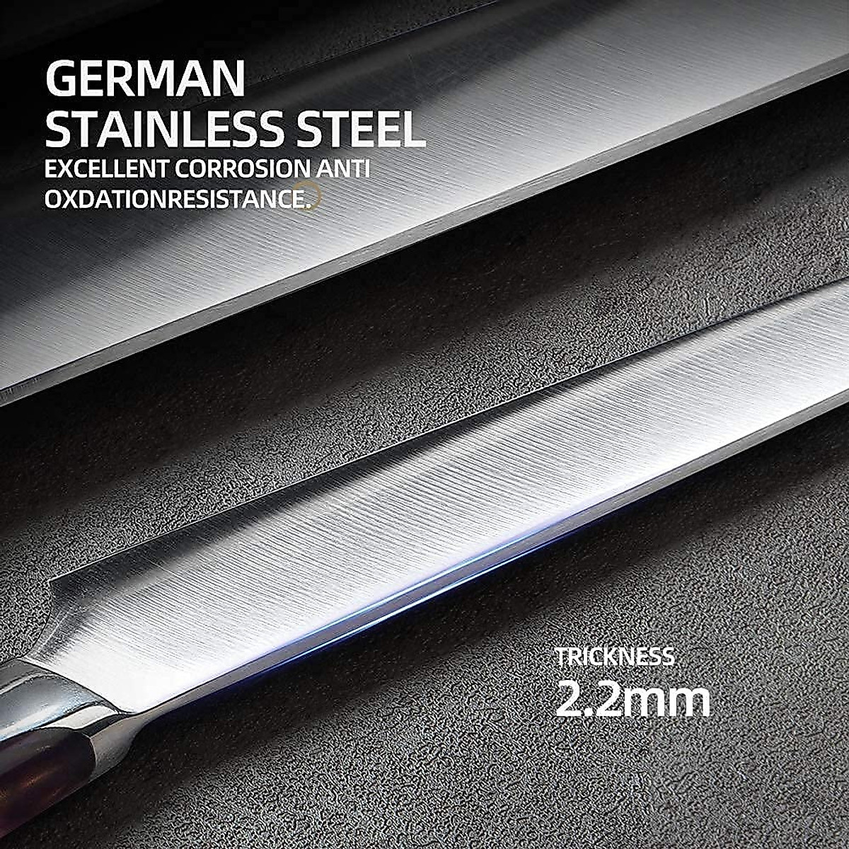 Full Tang Butcher Knife, Handmade Forged Kitchen Chef Knife, High Carbon Clad Steel Butcher Cleaver (3PCS Set)