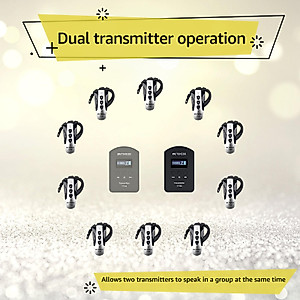Retekess TT106 Church Translation System, Portable Wireless Tour Guide System, Easy to Clean, Clear Sound Quality, Interpretation System for Churches,Factory (Case of 1 Transmitter and 15 Receivers)