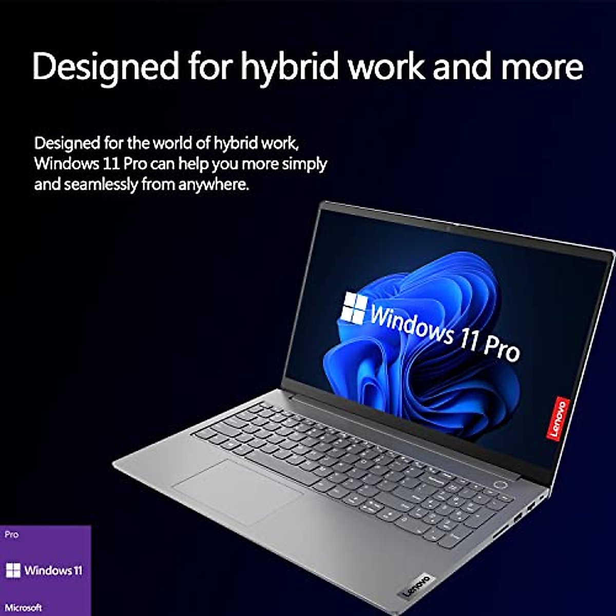 Lenovo ThinkBook 15.6" Laptop, 15.6" FHD Anti-Glare Display, AMD Ryzen 5 5500U Processor (6 Cores, 4.0GHz), Ethernet Port, Backlit Keyboard, Fingerprint Reader, Windows 11 Pro (20GB RAM | 1TB SSD)