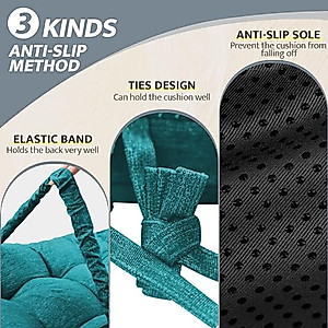 mudilun Outdoor Adirondack Chair Cushion High Weather Resistant Tufted Waterproof Lounge Cushion Anti-Slip Thickened High Back Patio Seat Pads Set of 2…